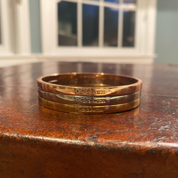 Jewelry | Coach Set Of 3 Bracelets Great Condition Gold Silver And Rose ...